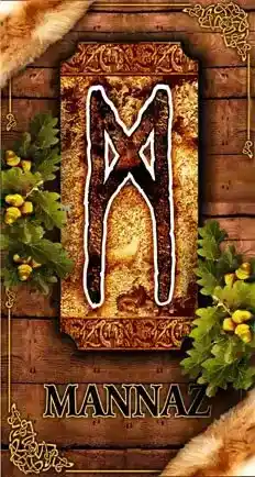 Mannaz rune. Mannaz rune meaning. Mannaz symbol of Futhark